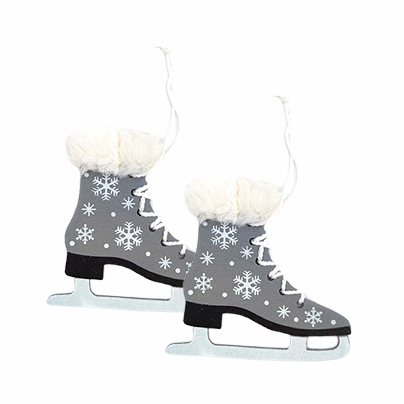 Скандинавские рождественские сани, плюшевые украшения, серые деревянные коньки, подвесные елочные украшения, 2 шт./упаковка, домашний офис, подарок, декор для вечеринки