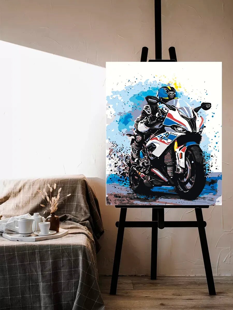 Картина по номерам Мотоцикл Бмв Байк BMW Байкер