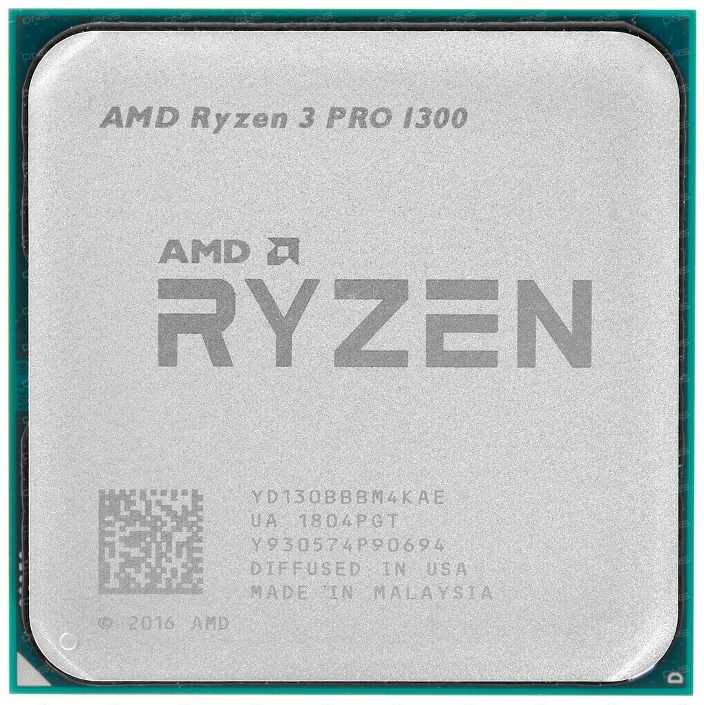 Процессор AMD Ryzen 3 PRO 1300 OEM (YD130BBBM4KAE) - AM4, 4 x 3500 МГц, L2 - 2 МБ, L3 - 8 МБ, 2хDDR4-2667 МГц, TDP 65 Вт