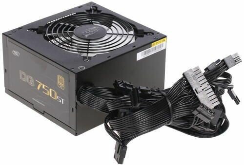 Блок питания DEEPCOOL DQ750ST (DP-GD-DQ750ST) черный - 750 Вт, 80+Gold, EPS12V, APFC, 20 + 4 pin, 4+4 pin CPU, 5 SATA, 6+2 pin x4 PCI-E