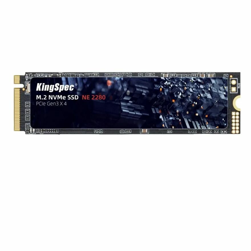 2 ТБ SSD M.2 накопитель KINGSPEC NE-2TB (NE-2TB) - PCI-E 3.0, чтение - 2700 Мбайт/с, запись - 2000 Мбайт/с, 3D TLC NAND