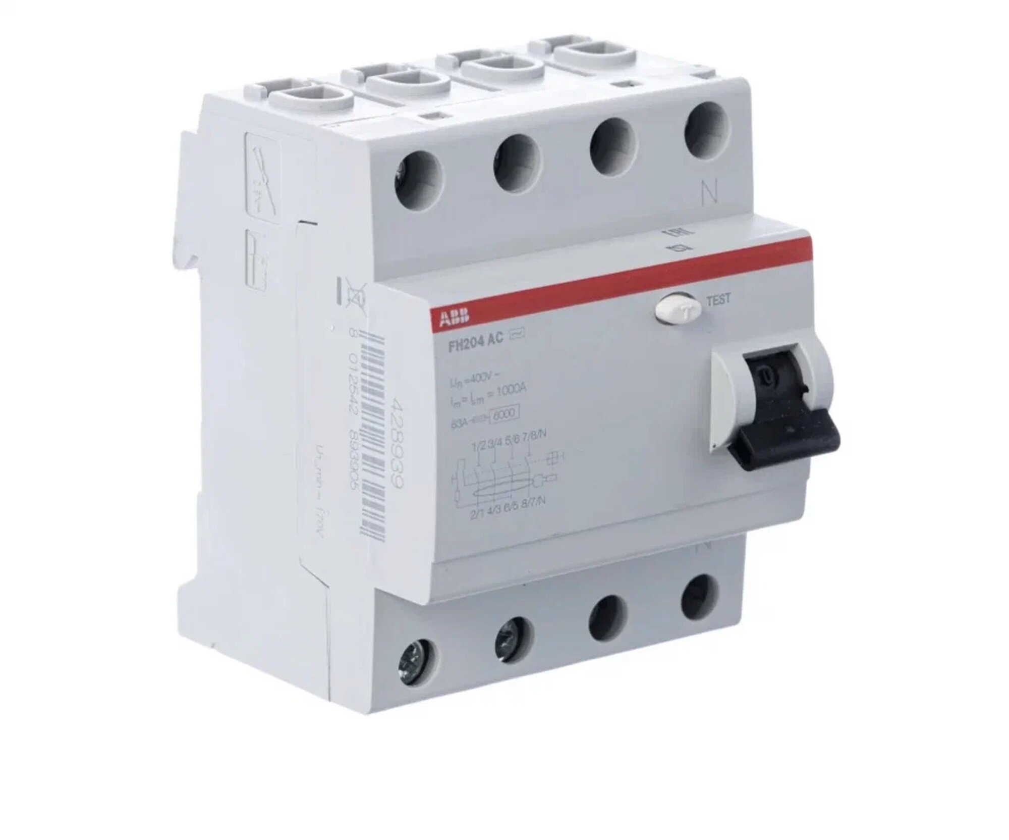 Устройство защитного отключения (УЗО) ABB FH204 AC 25/0,1 mA, 3-х фазное 25А 100mA