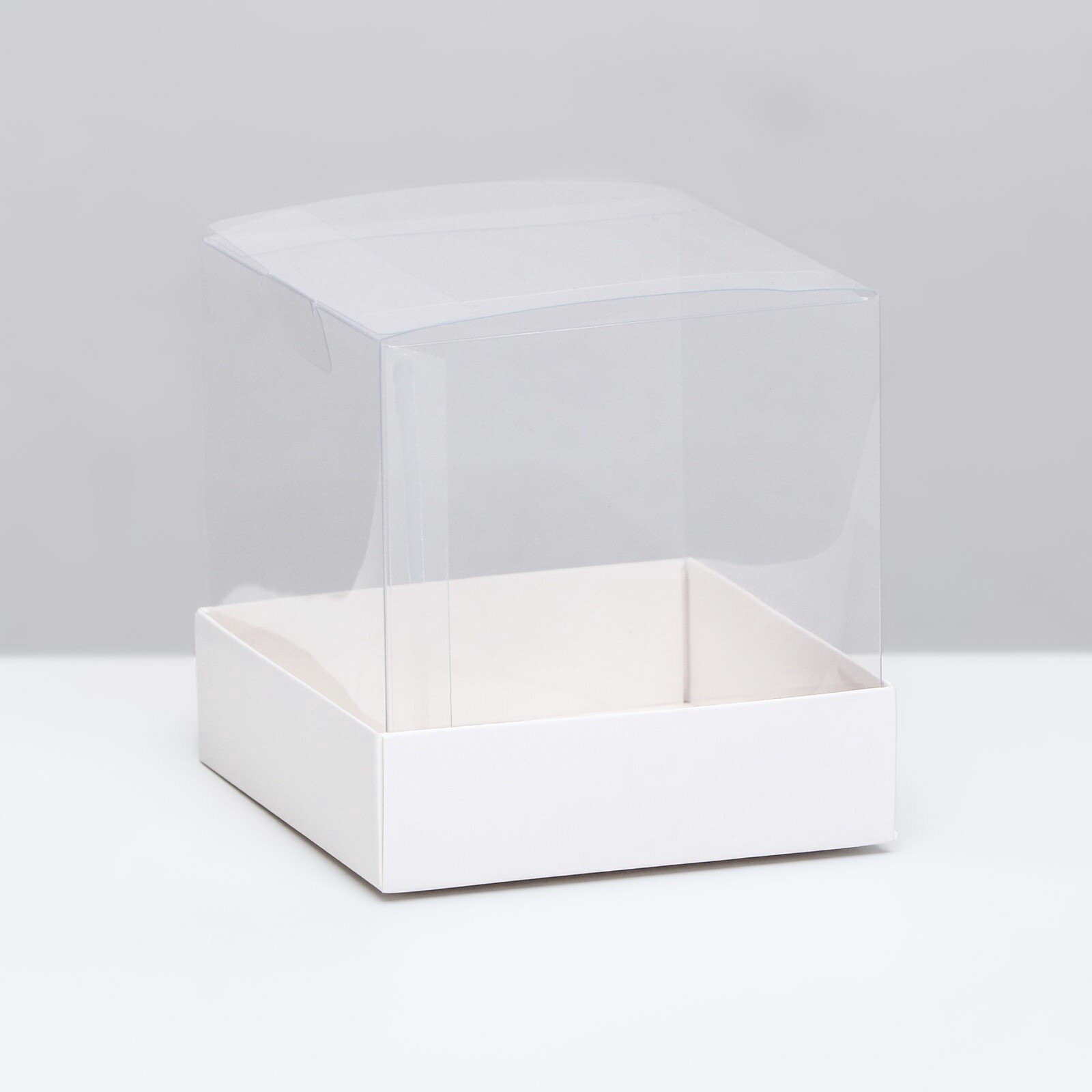 Коробка для пирожных, белый, 10x10x10 см, цвет: белый, тематика праздника: универсальная тематика, 5 шт.