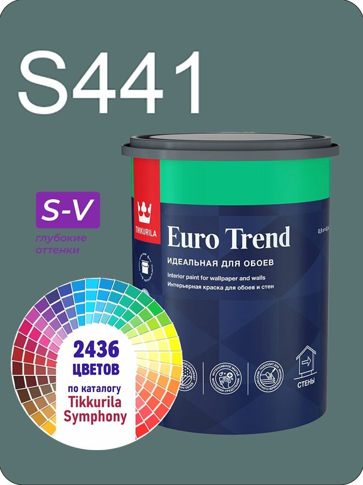 Краска для обоев Tikkurila Euro Trend 0,9л. глубокие оттенки S441