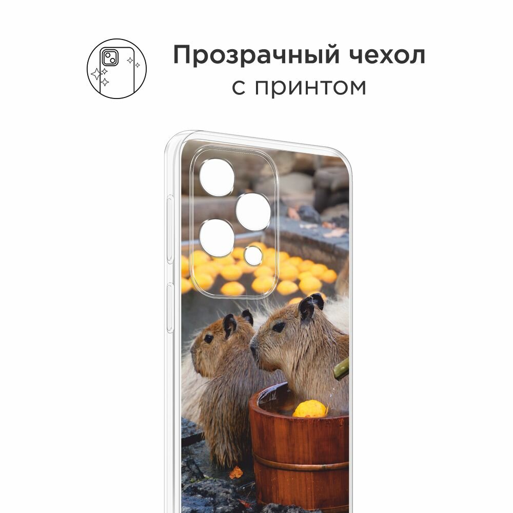 Чехол на Xiaomi Redmi Note 8T / Сяоми Редми Нот 8Т с принтом "Капибары отмокают" — фото 1