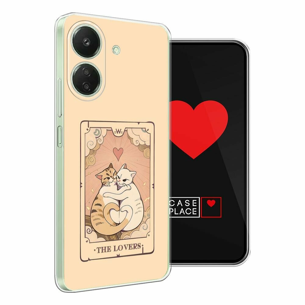 Чехол на Xiaomi Redmi 13C/Poco C65 / Сяоми Редми 13C/Поко С65 с принтом "The lovers cats 1 - 14 февраля" — фото 1