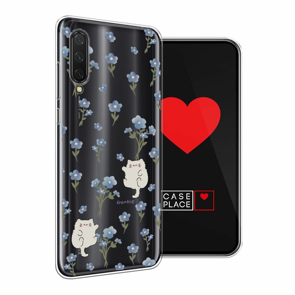 Чехол на Xiaomi Mi CC9/A3 Lite/9 Lite / Сяоми Mi CC9/A3 Lite/9 Lite с принтом "Gentle cats", прозрачный — фото 1