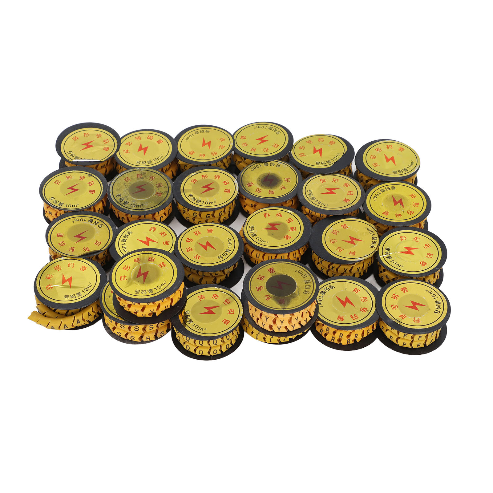 Трубчатый кабельный маркер ПВХ, 26 шт, буквы A-Z, 10 м².