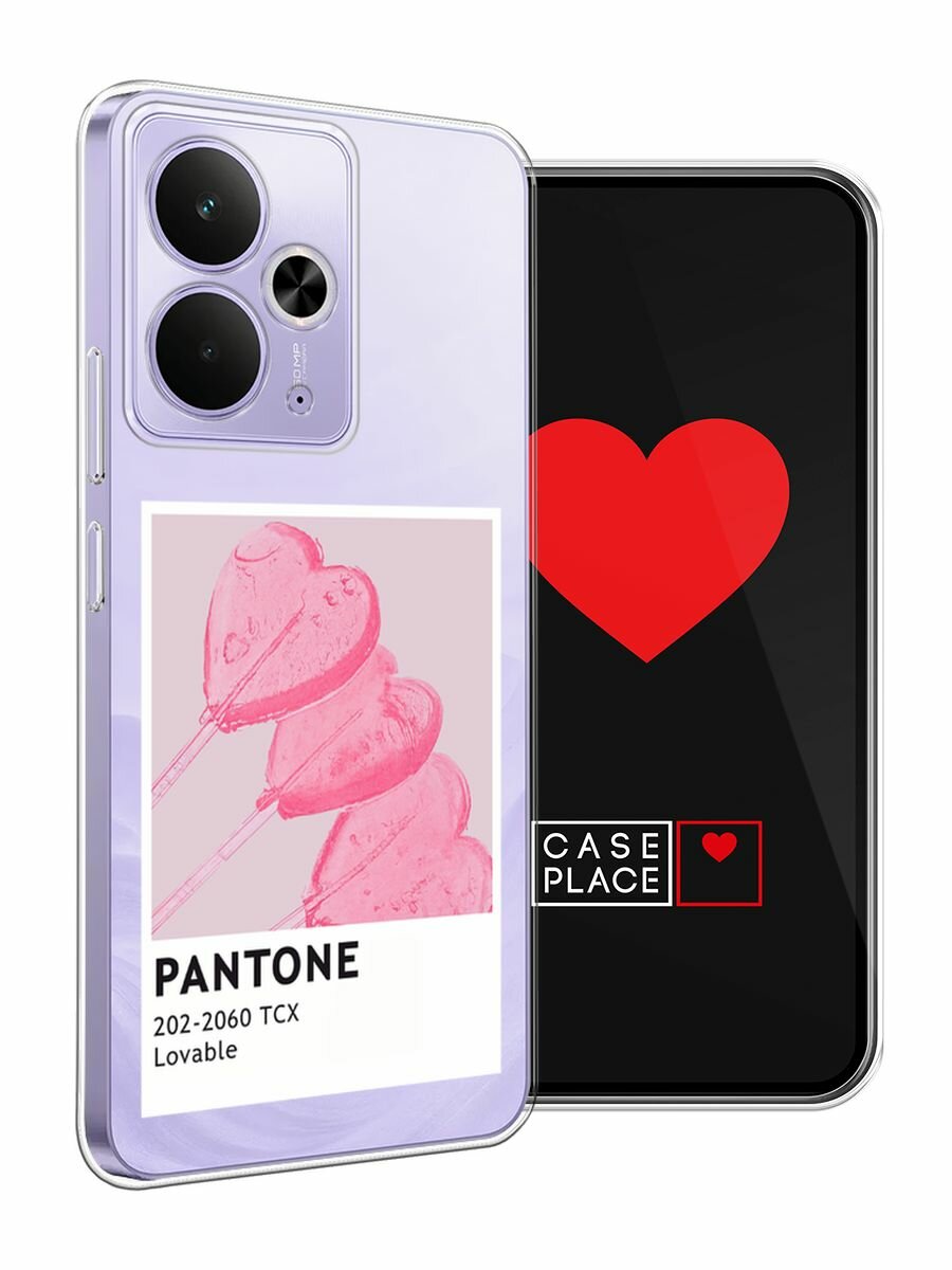 Чехол на Realme 14T / Реалми 14Т с принтом "Pantone Lovable 2 - 14 февраля", прозрачный — фото 1
