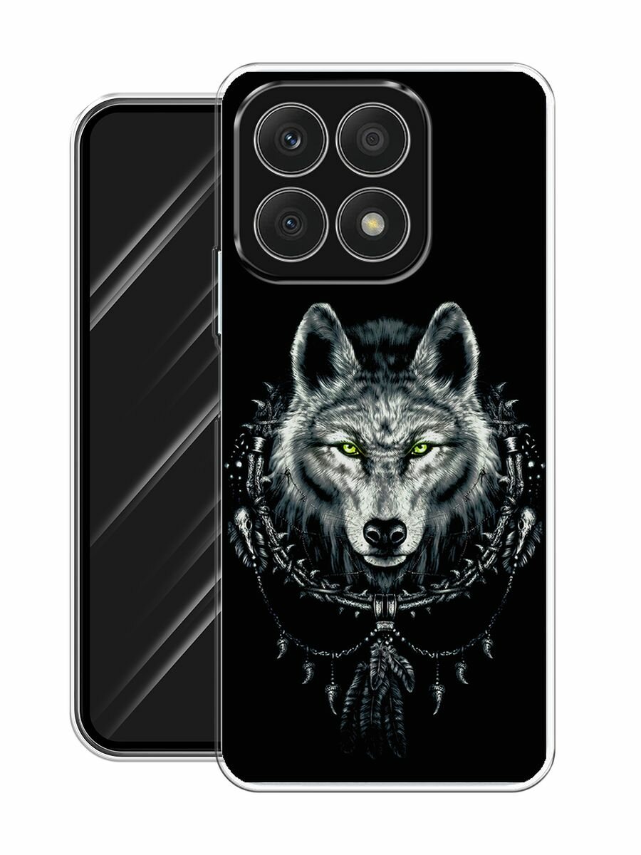 Силиконовый чехол на Honor X8A / Хонор X8A с принтом "Волк оберег" — фото 1