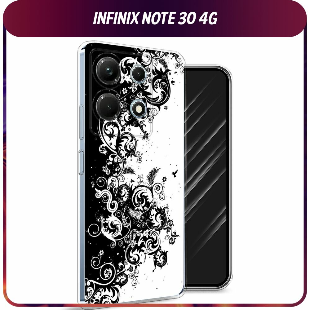 Чехол на Infinix Note 30 4G / Инфиникс Нот 30 4G с принтом "Черно белый узор"