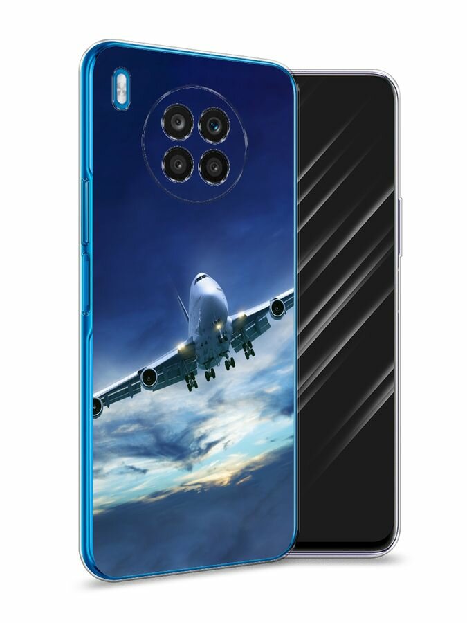Чехол на Huawei Nova 8i/Honor 50 Lite / Хуавей Нова 8i/Хонор 50 Лайт с принтом "Самолет в небе"