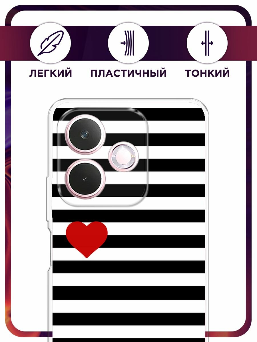 Чехол на Oppo A5 Pro / Оппо А5 Про с принтом "Красное сердце" — фото 1