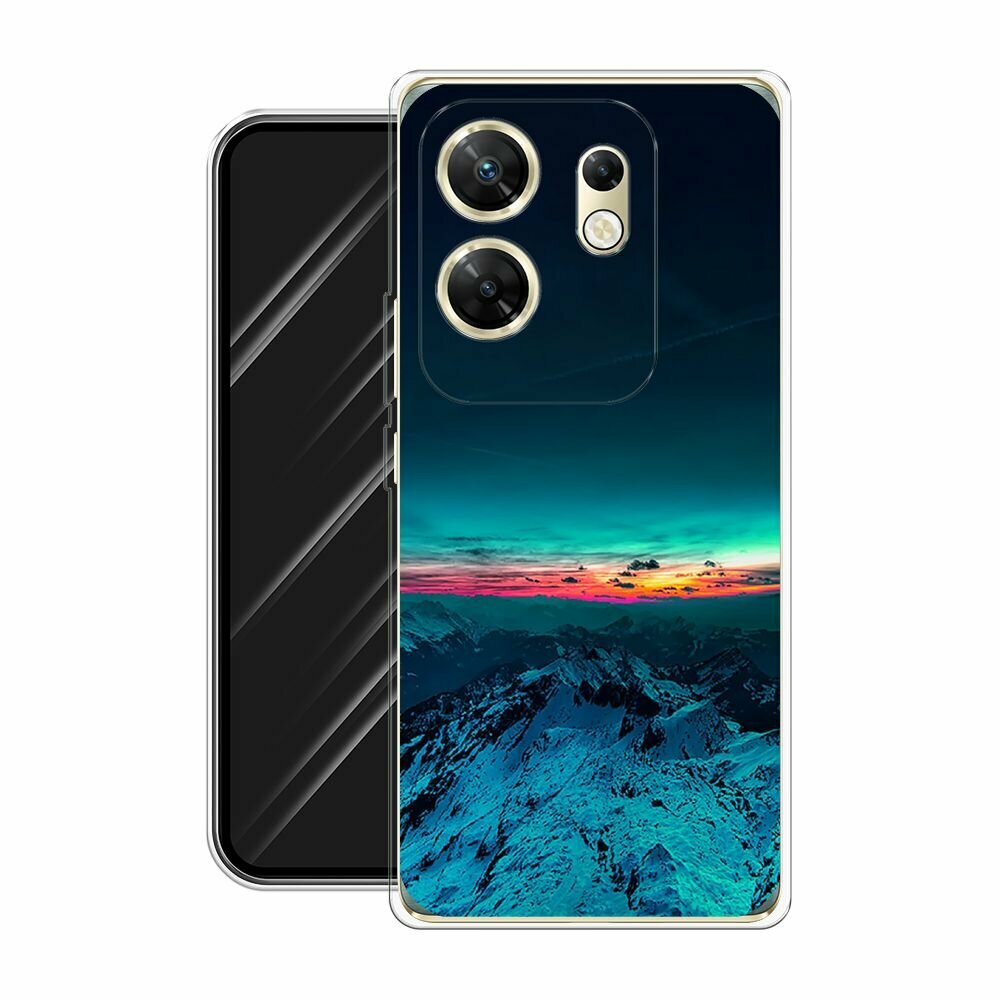 Чехол на Infinix Zero 30 4G / Инфиникс Зеро 30 4G с принтом "Закат в горах" — фото 1