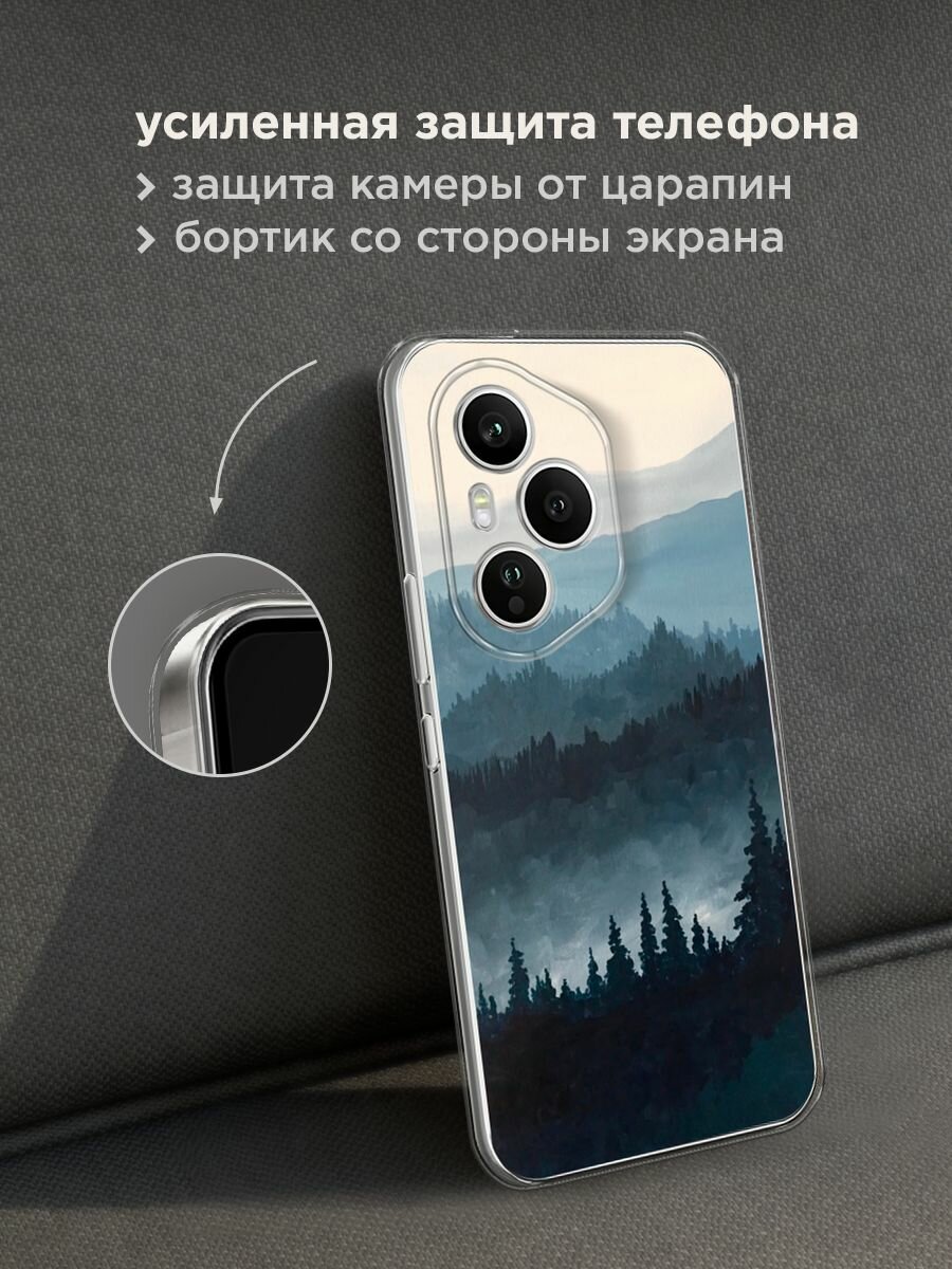 Чехол на Honor 400 Pro / Хонор 400 Про с принтом "Туманные горы" — фото 1