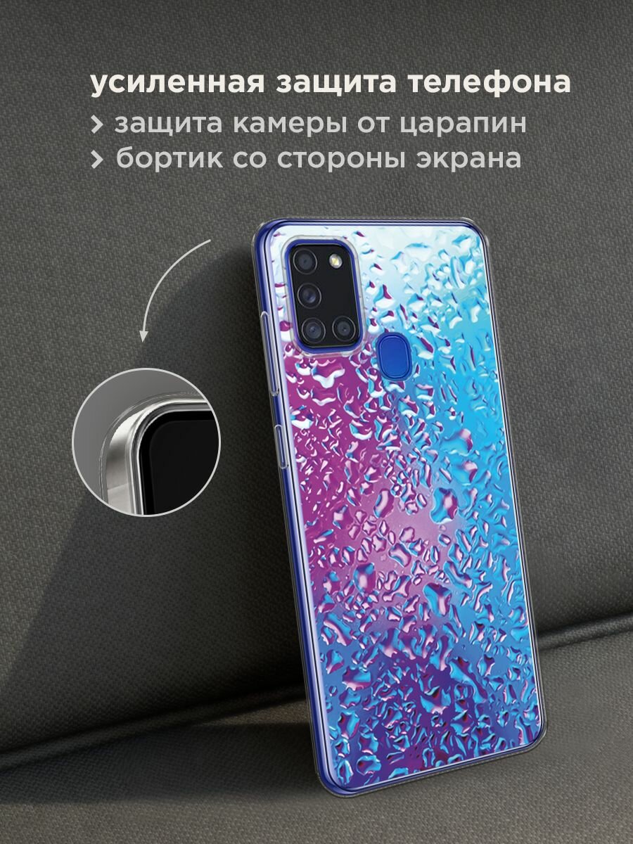 Чехол на Samsung Galaxy A21s / Самсунг Галакси A21s с принтом "Капли на стекле" — фото 1