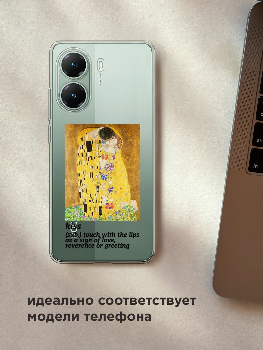 Чехол на Poco X7 Pro / Поко X7 Про с принтом "The kiss", прозрачный — фото 1
