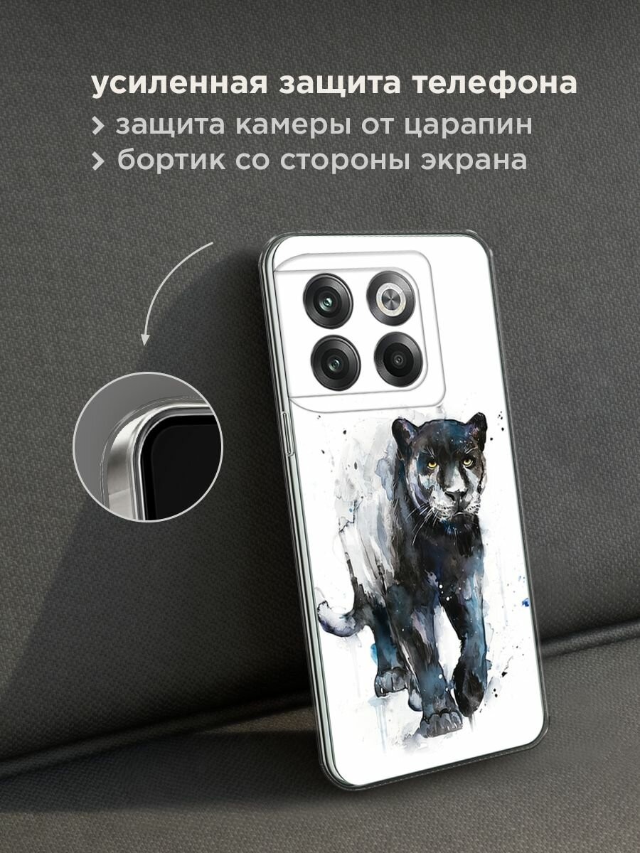 Чехол на OnePlus 10T / Ван плюс 10T с принтом "Пантера арт 3" — фото 1