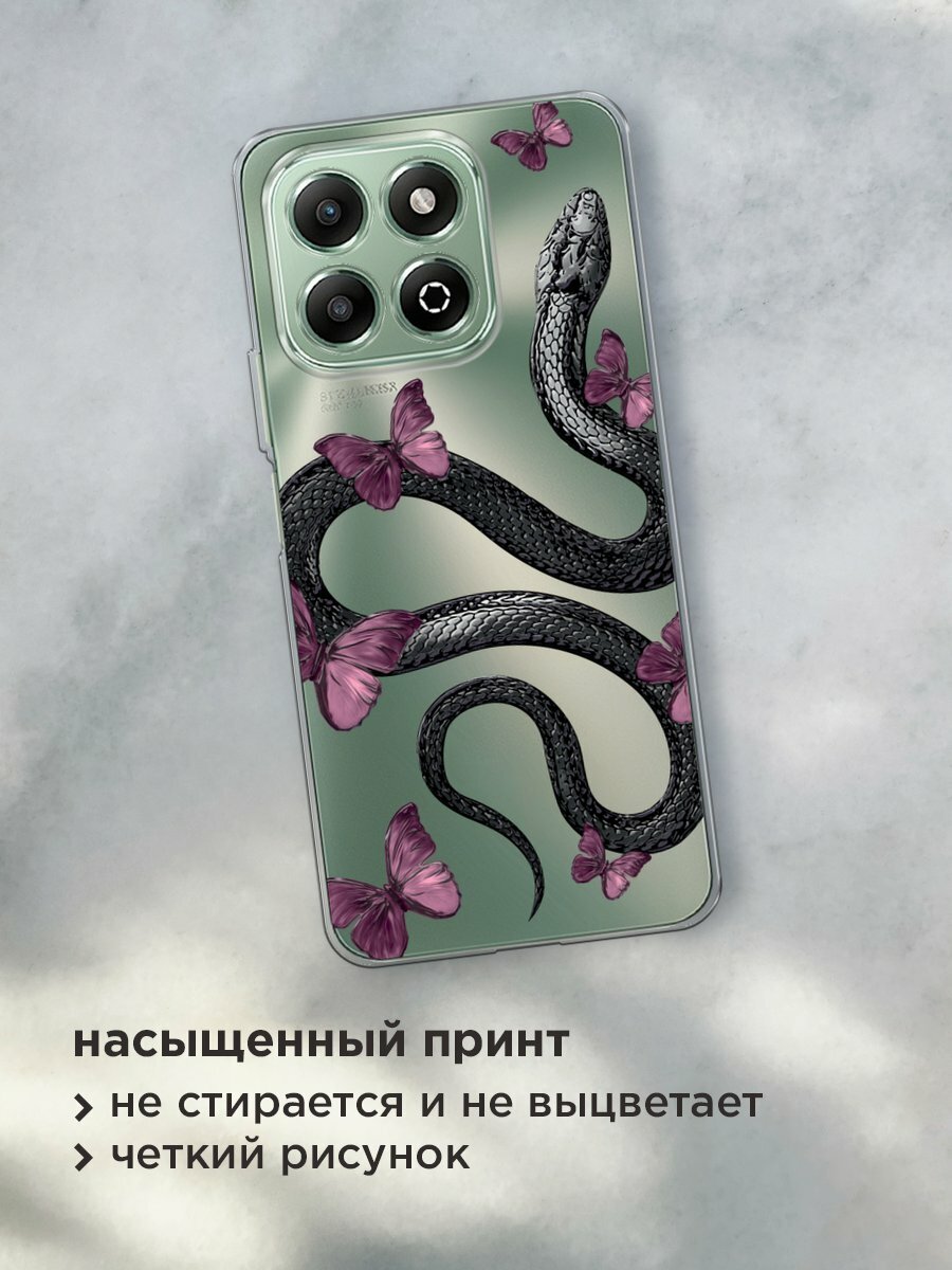 Чехол на Honor X6b / Хонор X6b с принтом "Snake and butterflies 2" — фото 1