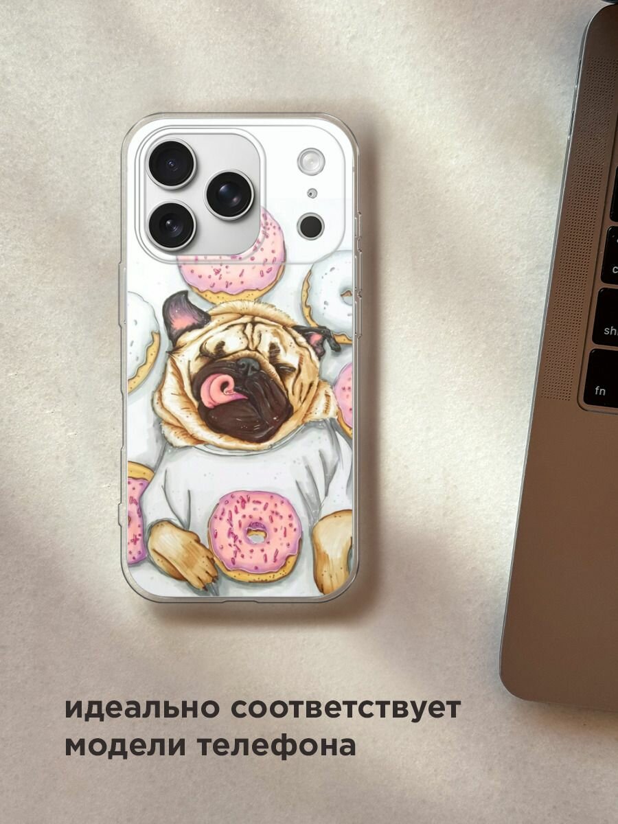 Чехол на Apple iPhone 17 Pro / Айфон 17 Про с принтом "Счастливый мопс" — фото 1