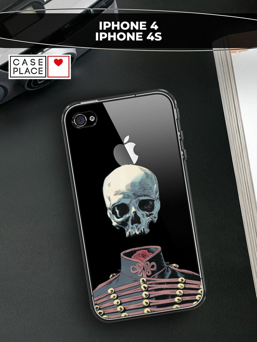 Чехол на Apple iPhone 4/4S / Айфон 4/4S с принтом "Гусар", прозрачный