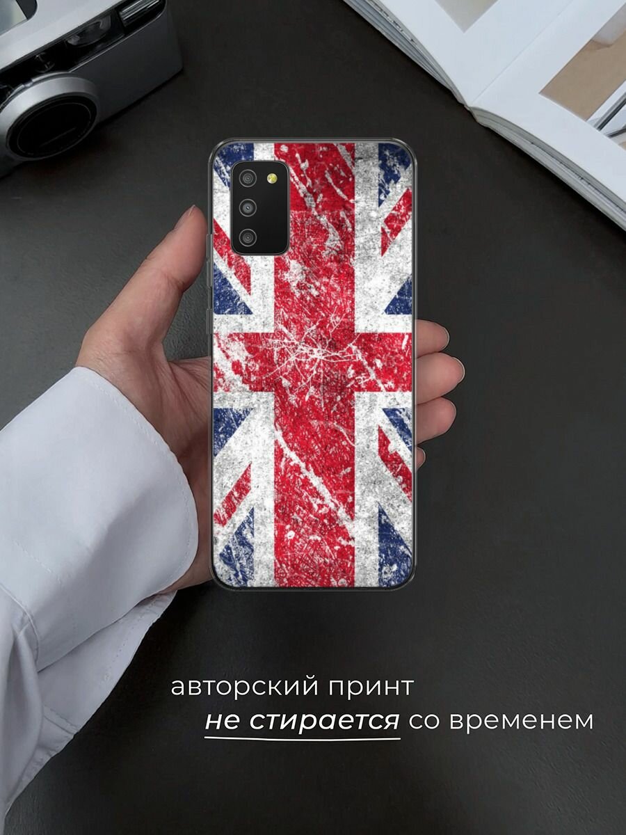 Чехол на Samsung Galaxy A02s / Самсунг Галакси A02s с принтом "Флаг британский" — фото 1