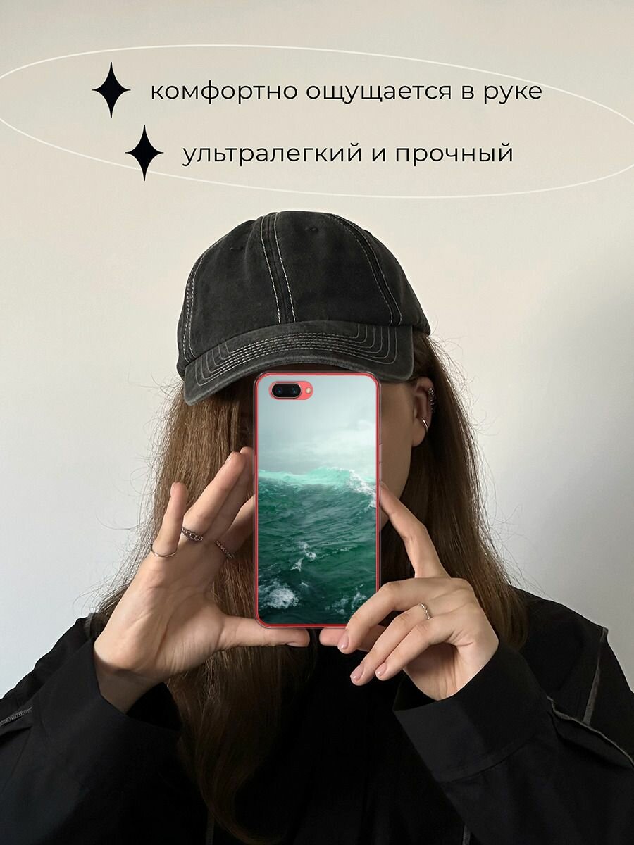 Силиконовый чехол на Oppo A3s / Oppo A3s с принтом "Волны 12" — фото 1
