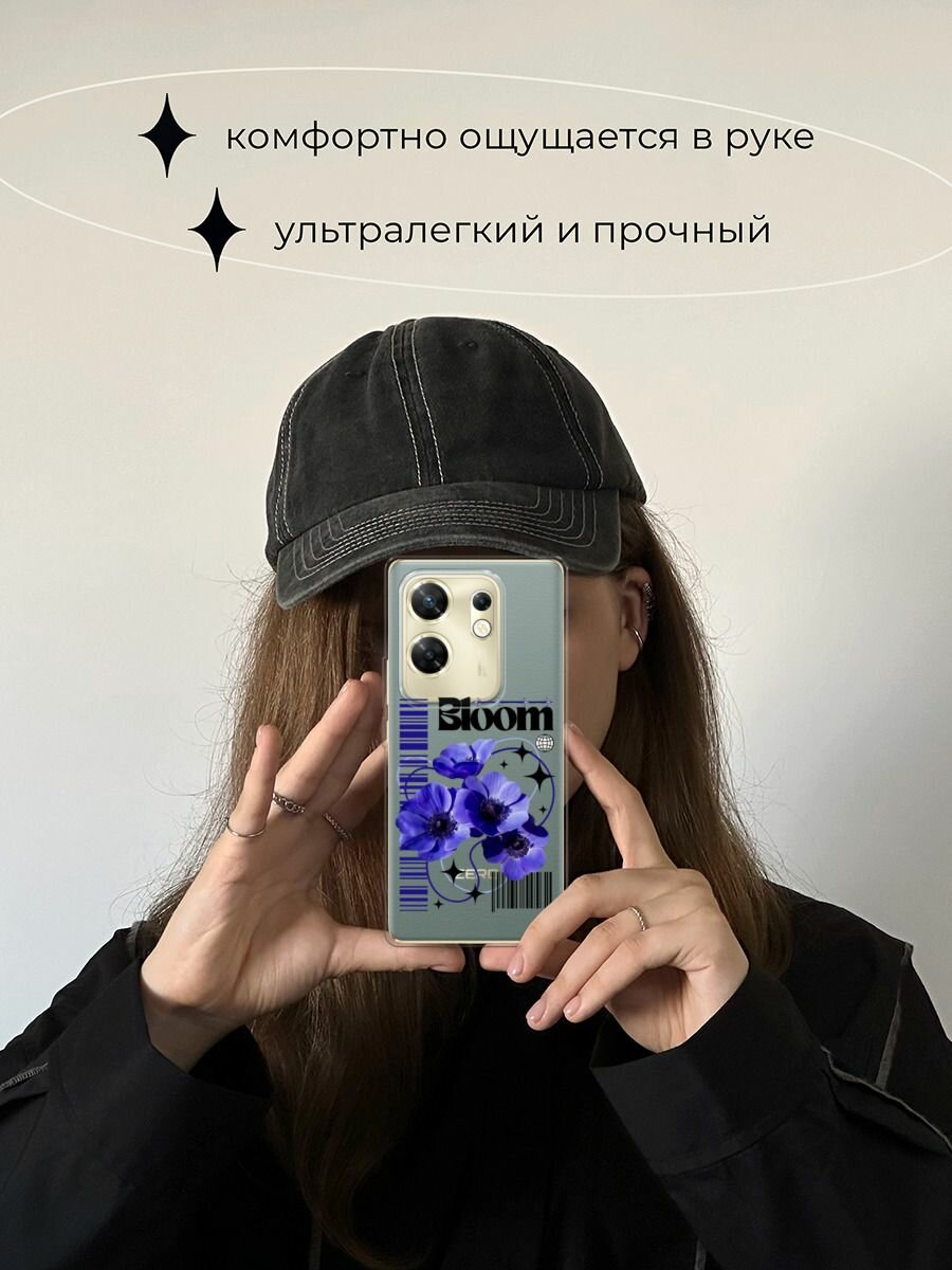 Чехол на Infinix Zero 30 4G / Инфиникс Зеро 30 4G с принтом "Завораживающие анемоны", прозрачный — фото 1