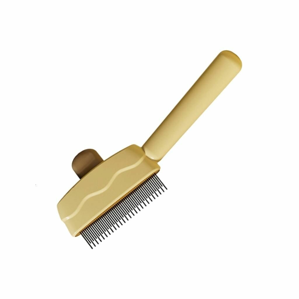 Мягкая щетка для уменьшения линьки у кошек с массажной функцией, Желтый