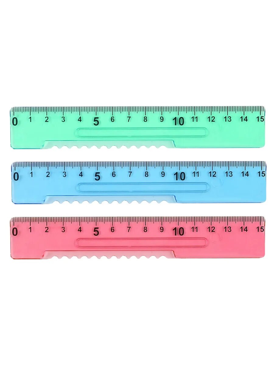 Линейка 15 см пластиковая 1 шт.