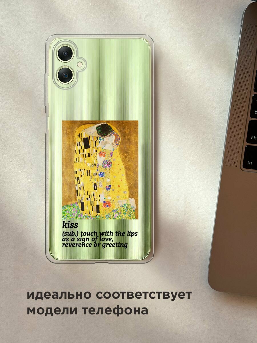 Чехол на Samsung Galaxy A06 / Самсунг Галакси А06 с принтом "The kiss", прозрачный — фото 1