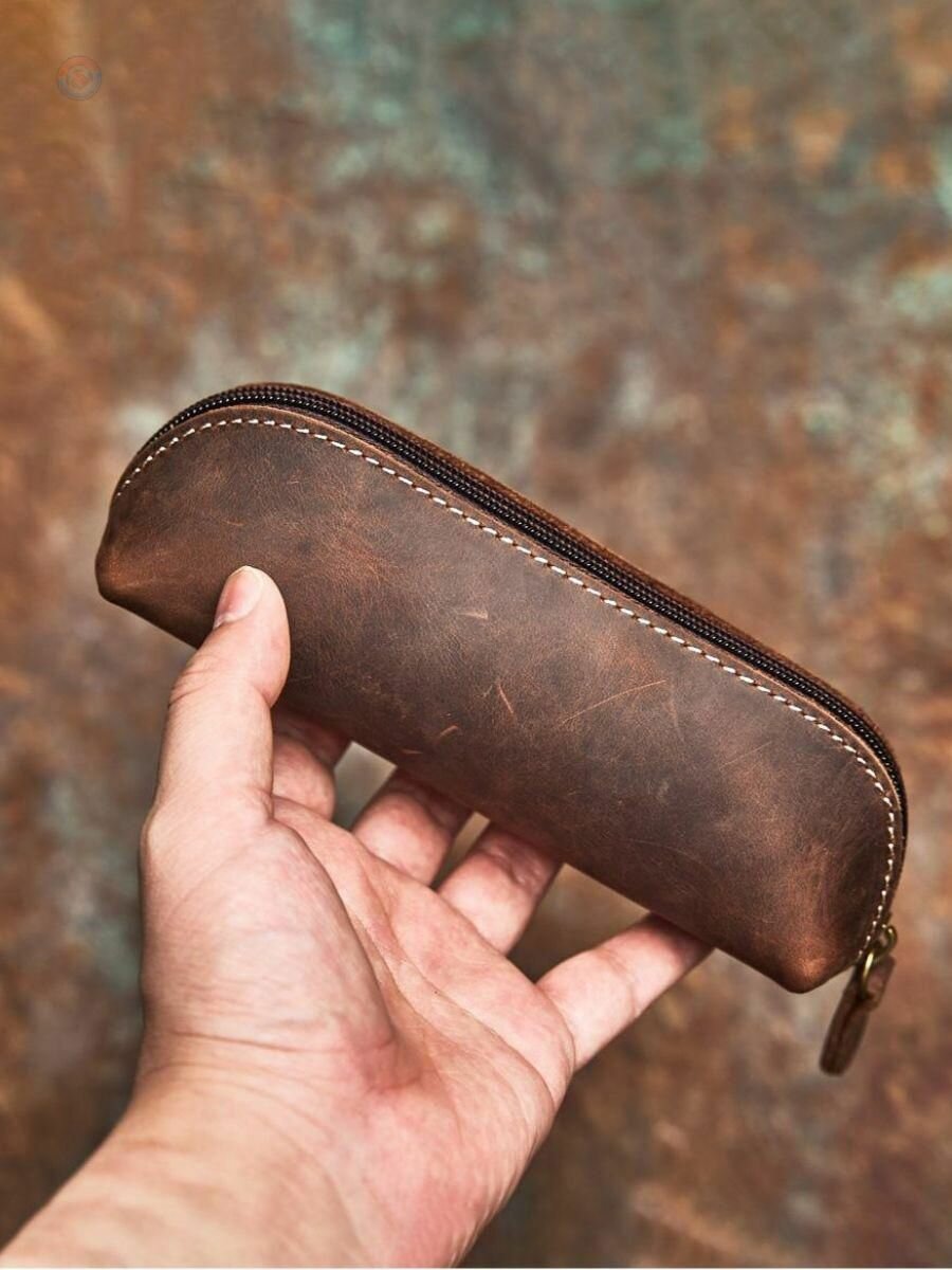 Чехол для карандашей из натуральной кожи NASVA стильный и практичный аксессуар для канцелярии, ретро дизайн, вместительный органайзер