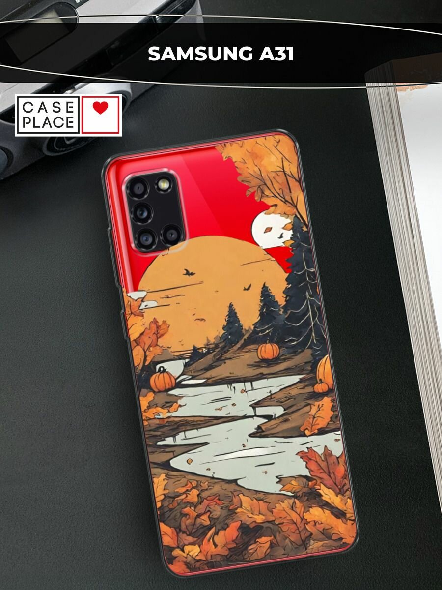 Чехол на Samsung Galaxy A31 / Самсунг Галакси А31 с принтом "Осенний лесной уголок", прозрачный