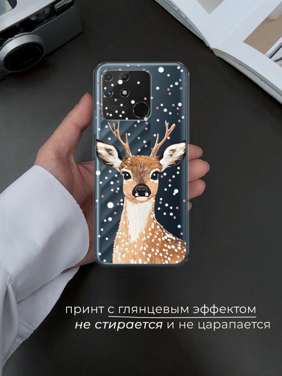 Чехол на Realme Narzo 50A / Реалми Нарзо 50A с принтом "Гордый олень 3" — фото 1