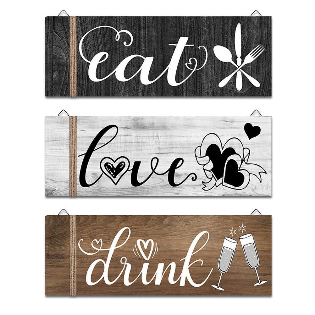 3шт настенный декор деревянный подвесной настенный знак деревянное настенное искусство для дома, кухни, столовой, ресторана