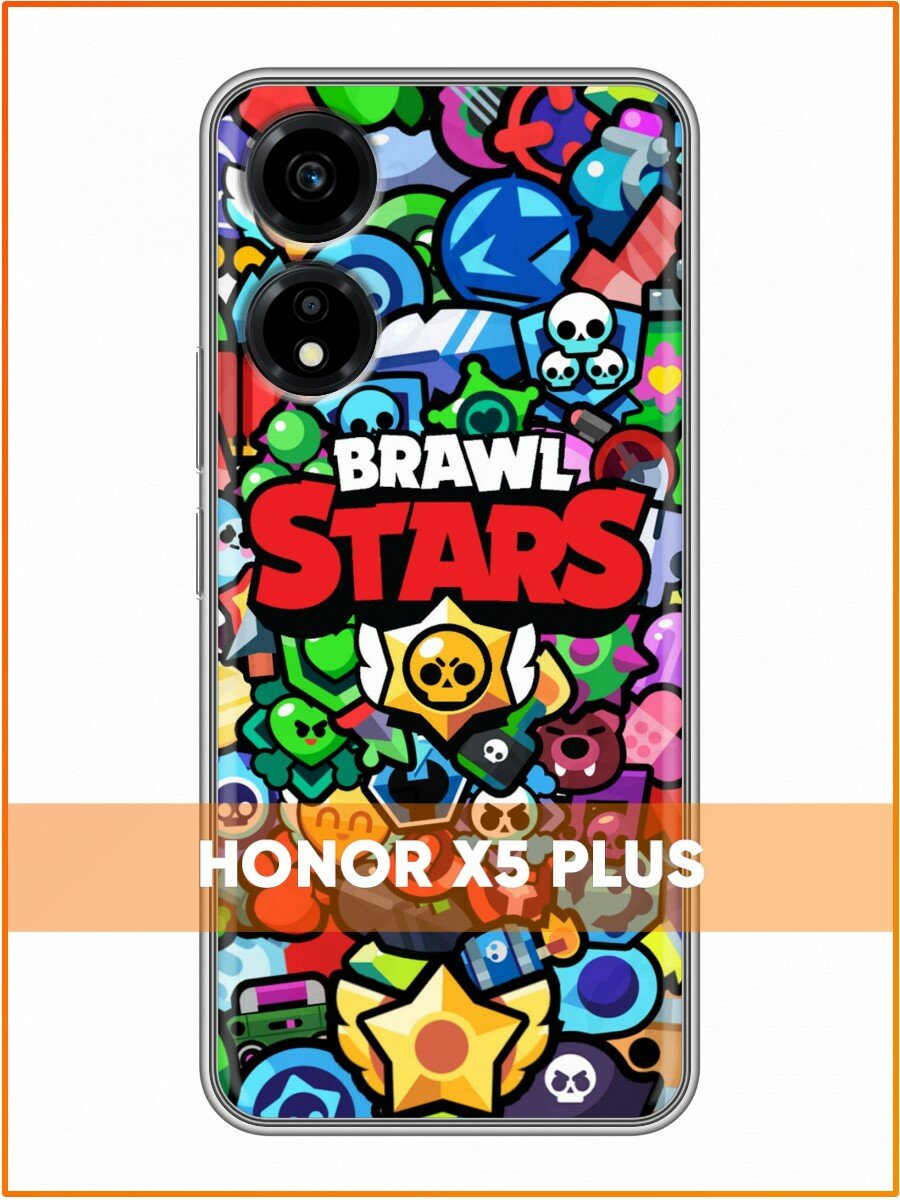 Чехол для Honor X5 Plus с принтом для мальчиков Brawl Stars (Хонор Х5 Плюс)