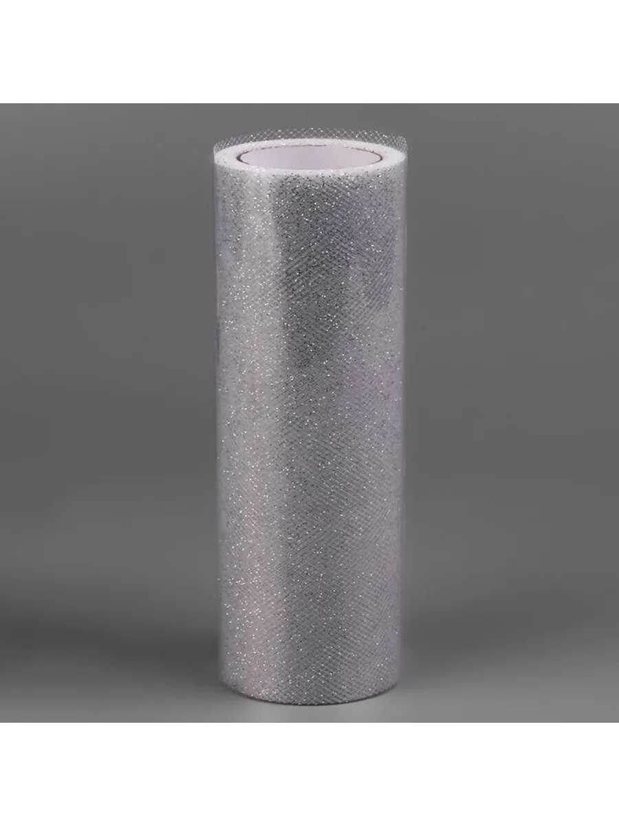 Глиттерный фатин серебристый 9 м