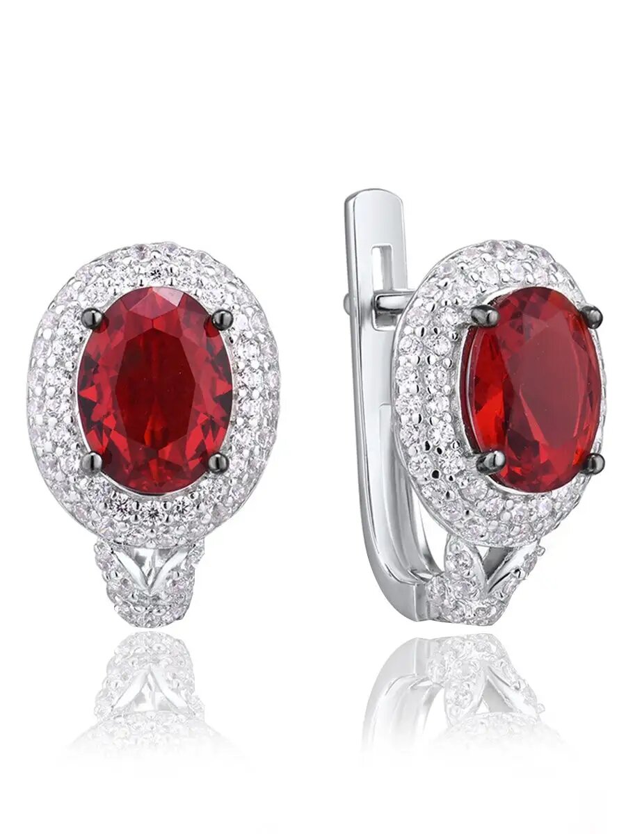 Серьги, серебро, 925 проба, фианит
