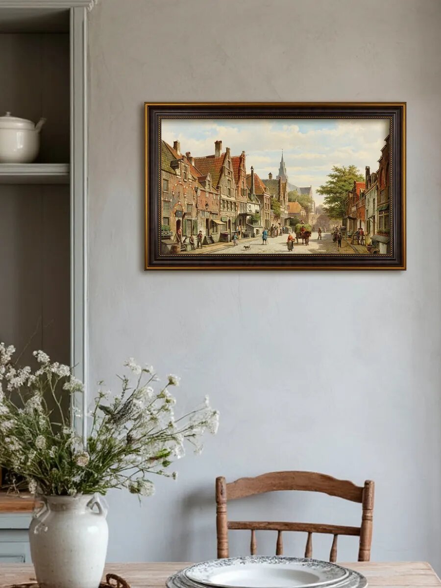 Картина серии "Голландия" в багетной раме настенная для интерьера 56*36 см