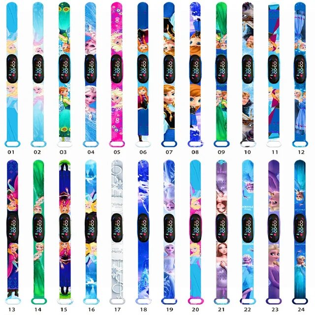 Браслет с изображением Микки и Минни Маус из мультфильма «Холодное сердце» с Дональдом Даком и светодиодными сенсорными часами для детей и школьников, спортивные электронные часы с мультяшным принтом, подарочная игрушка