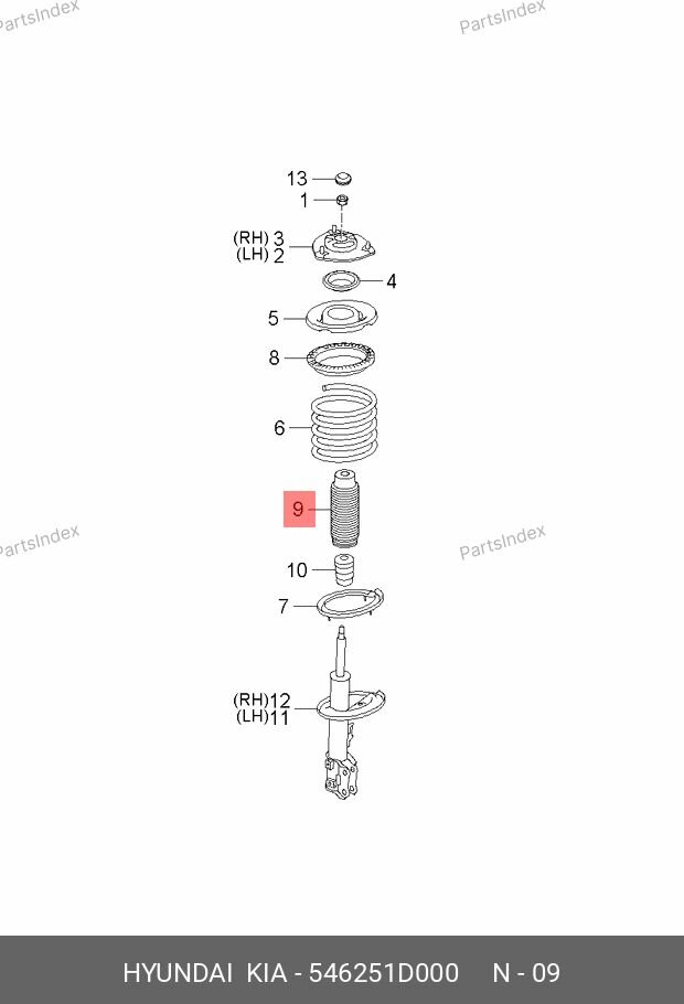 Пыльник амортизатора переднего, HYUNDAI/KIA/MOBIS 546251D000