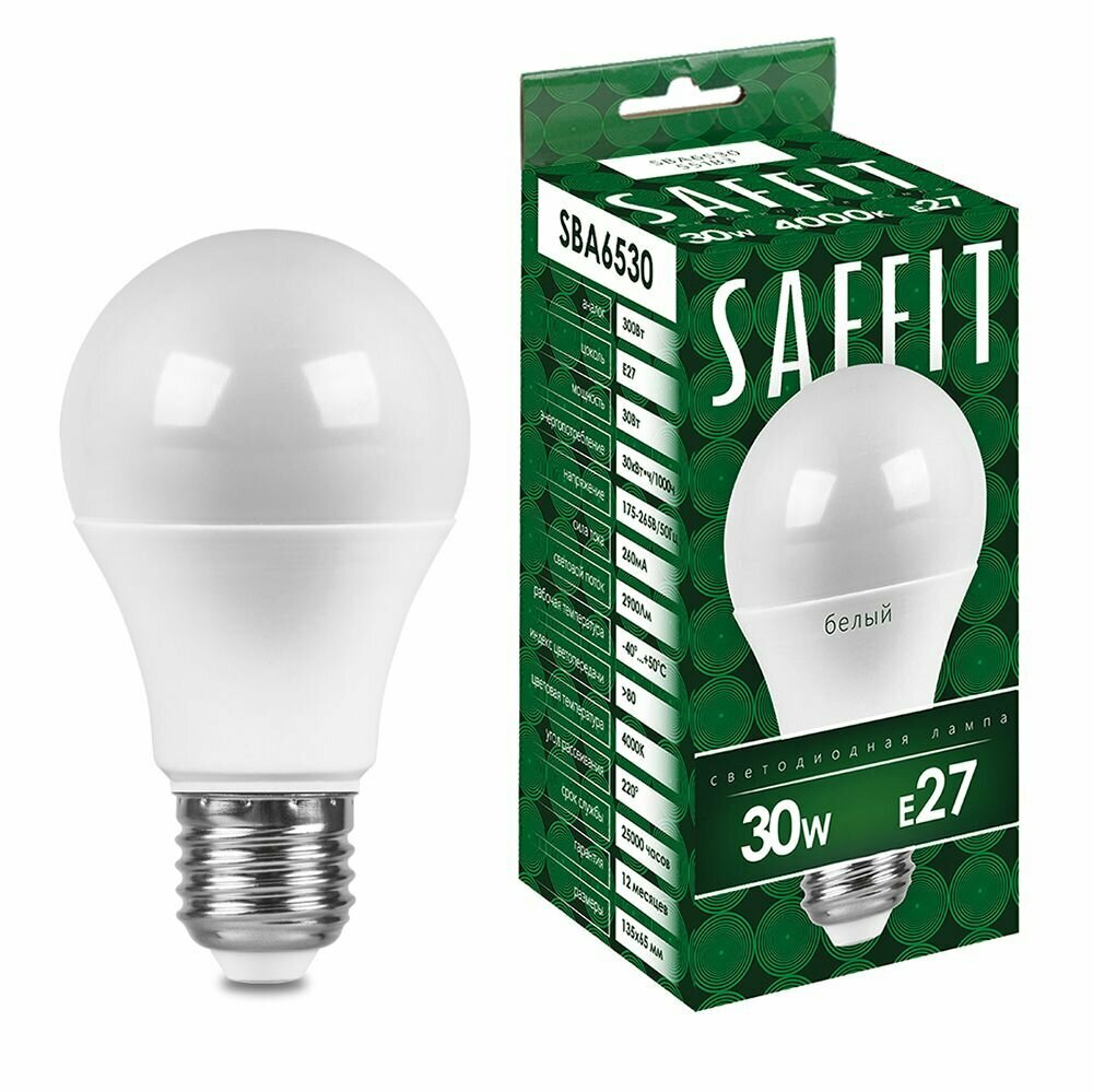 Набор из 5 штук Лампа светодиодная SAFFIT 30W 230V E27 2700K A65, SBA6530