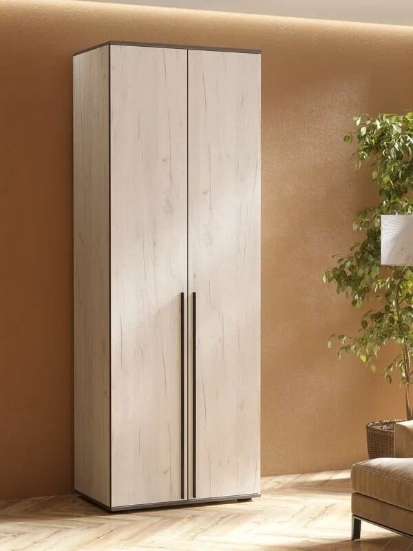 Шкаф Рай Норд, двухстворчатый, ЛДСП, дуб крафт белый, 80 см х 223,6 см х 51 см