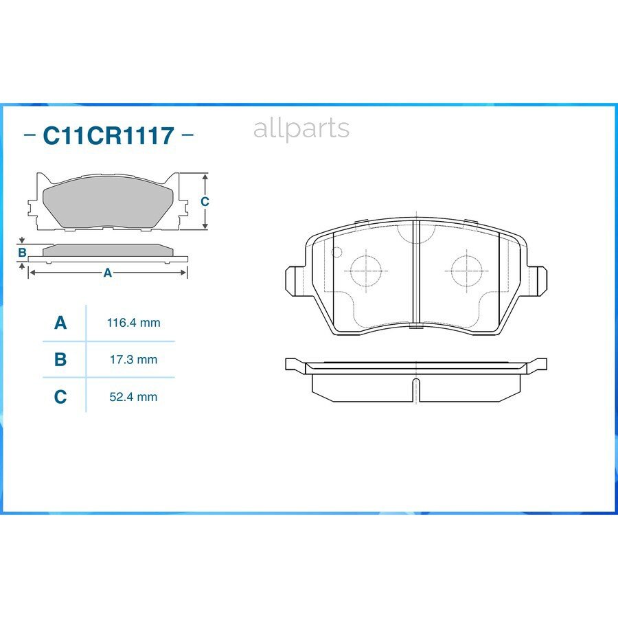 CWORKS C11CR1117 Колодки передние CWORKS C11CR1117