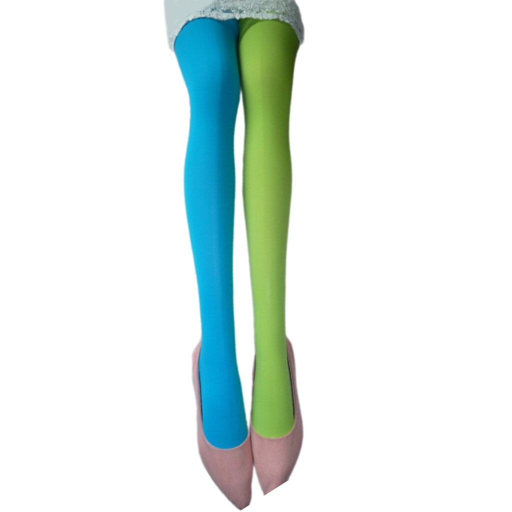 Элегантные двухцветные чулки контрастного цвета, мягкие шелковые бархатные колготки с открытой промежностью, асимметричные колготки для вечеринок