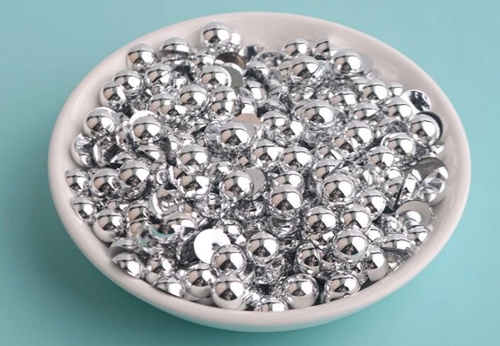 Круглые акриловые бусины с имитацией полужемчуга 1.5~6 мм Серебряный, 3mm 10000pcs, Silver