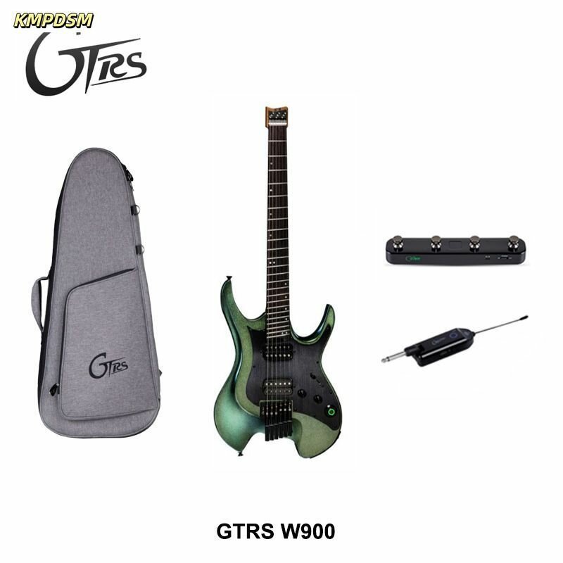 GTRS W800 / W900 Безголовая умная электрогитара Bluetooth-соединение Мультиэффектная электрогитара с беспроводным приемником