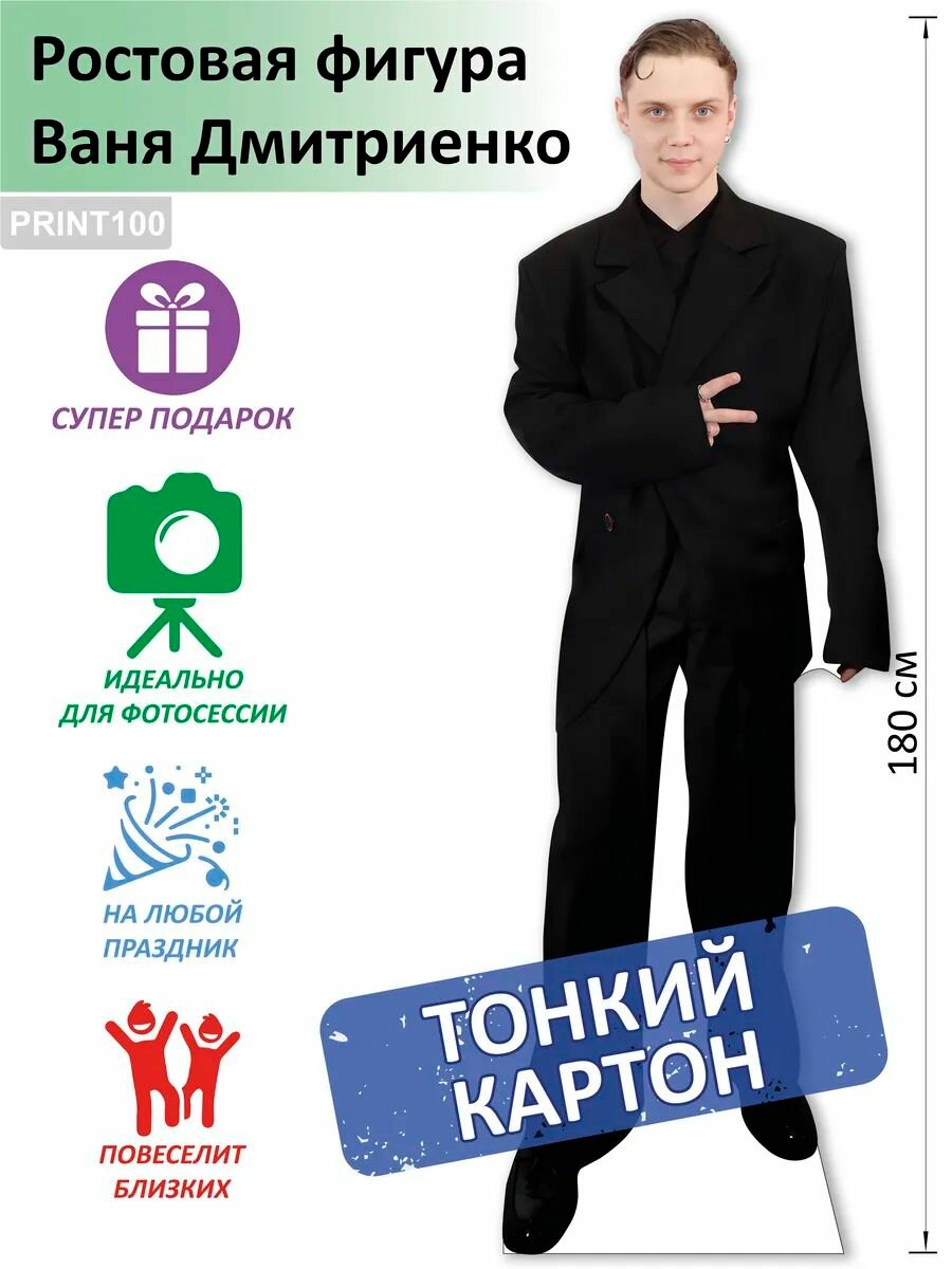 Ваня Дмитриенко вид 6 Ростовая фигура, Тонкий картон, (Print100.ru)
