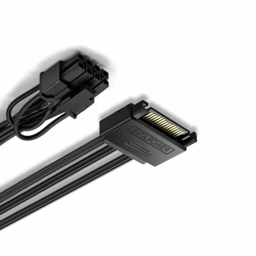 Кабель питания SATA 15Pin to 8Pin для стабильного питания видеокарты, одиночный sata