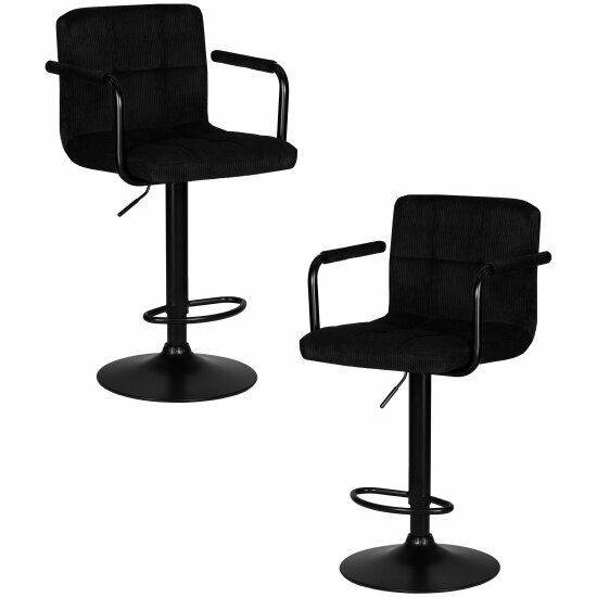 Стул барный Dobrin KRUGER ARM BLACK (черный вельвет (LAR-E2041-52))(2 шт/уп)
